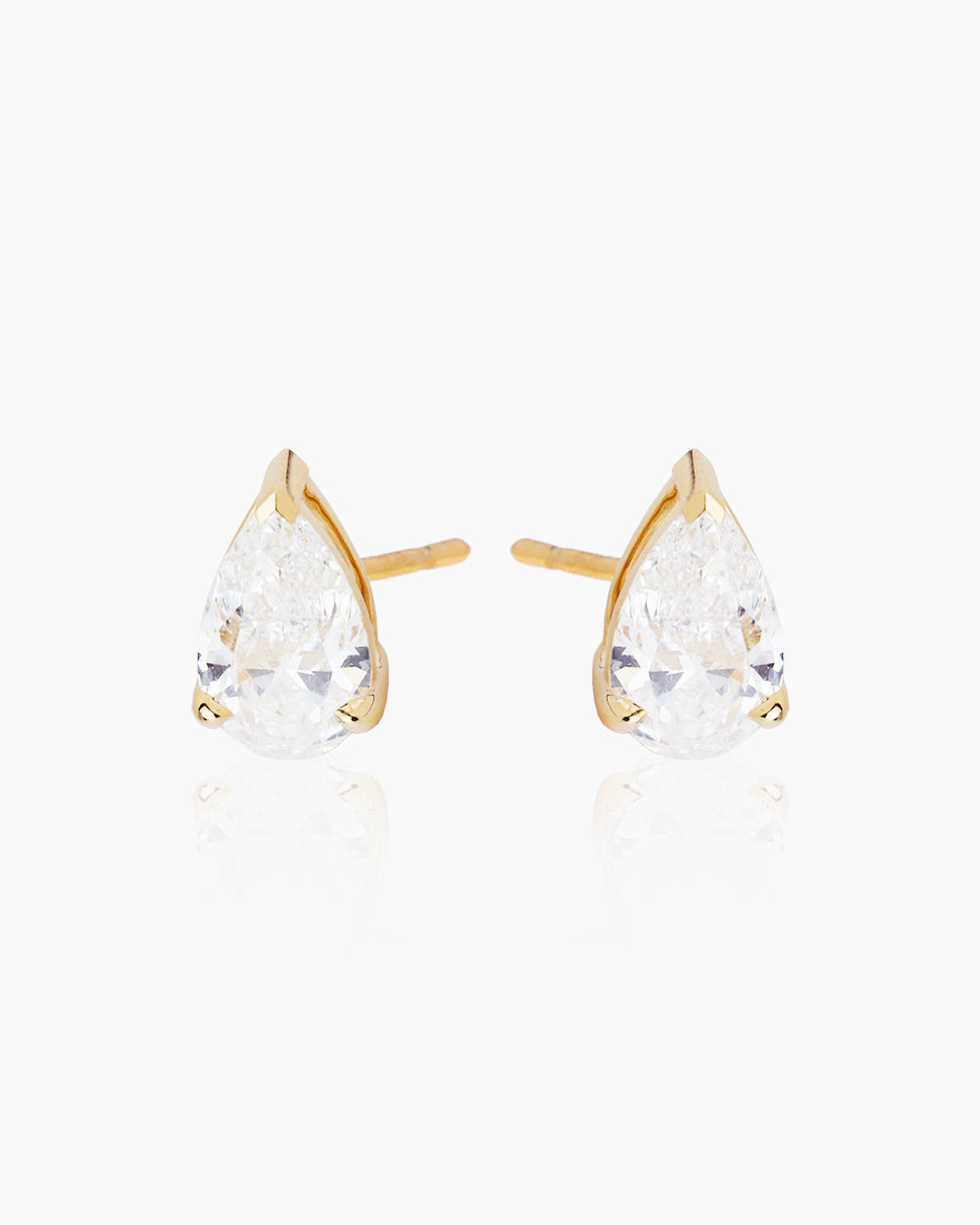 Phoebe Diamond Yellow Gold Studs – Penny Pairs